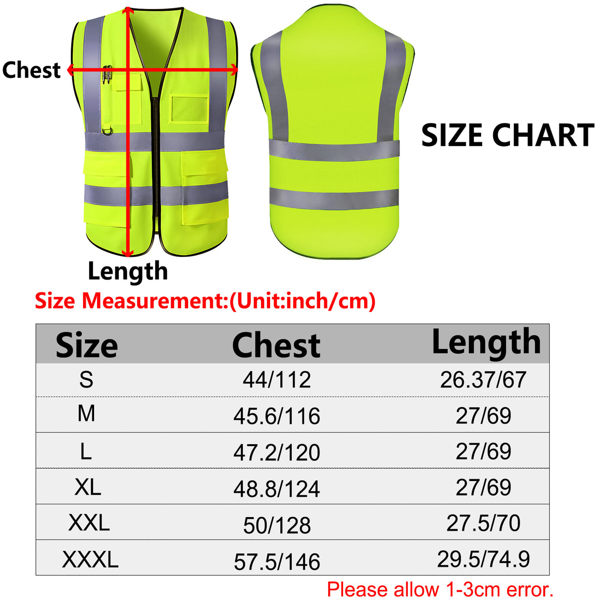 Custom Safety Vest for Men Women, Personalized Logo High Visibility Re ...