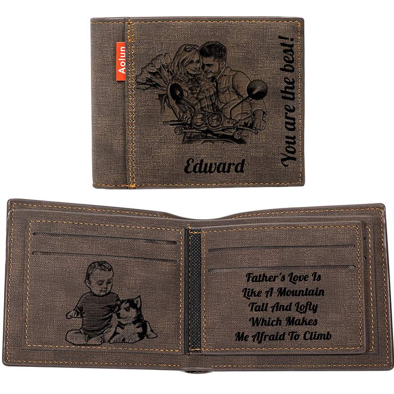 Personalized Photo Wallets Engraved, Custom Wallets for Men,Father,Dad ...