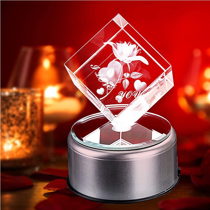 3D Crystal Cube Picture, Personalized & Custom Crystal Laser Engraved ...