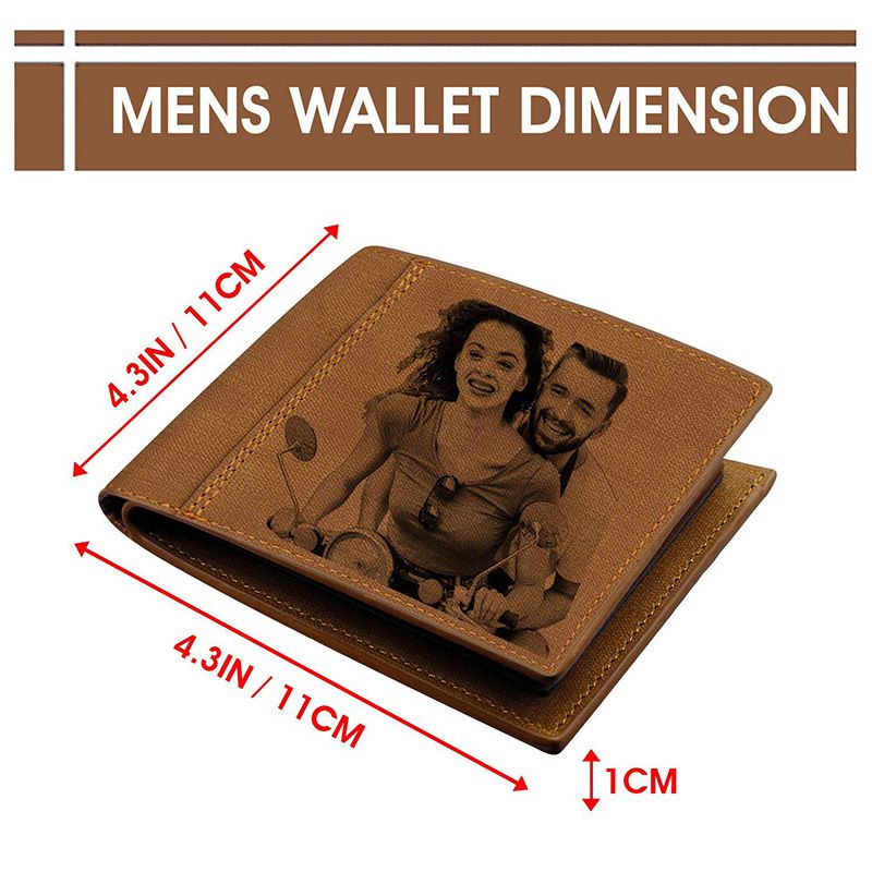 Engraved Photo Wallets Personalized, Custom Trifold Wallets for Men,Fa ...