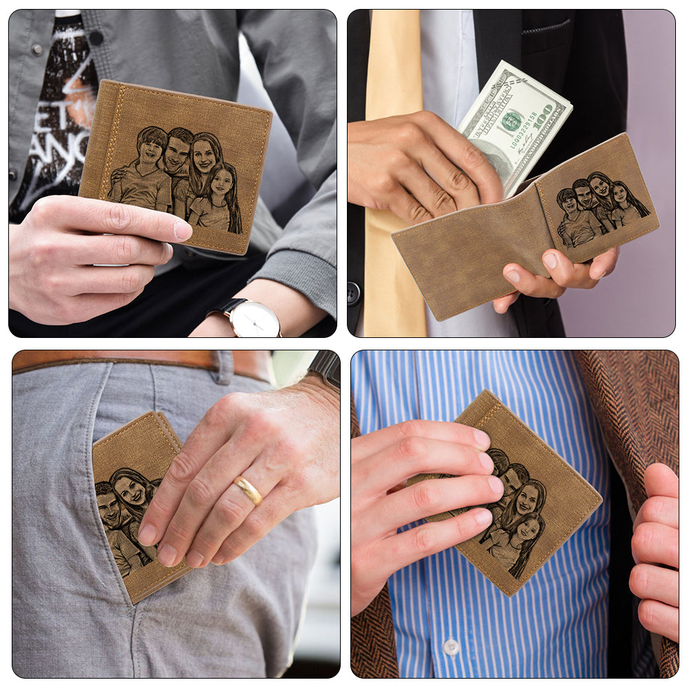 Custom Engraved Wallet, Personalized Photo RFID Wallets for Men ...
