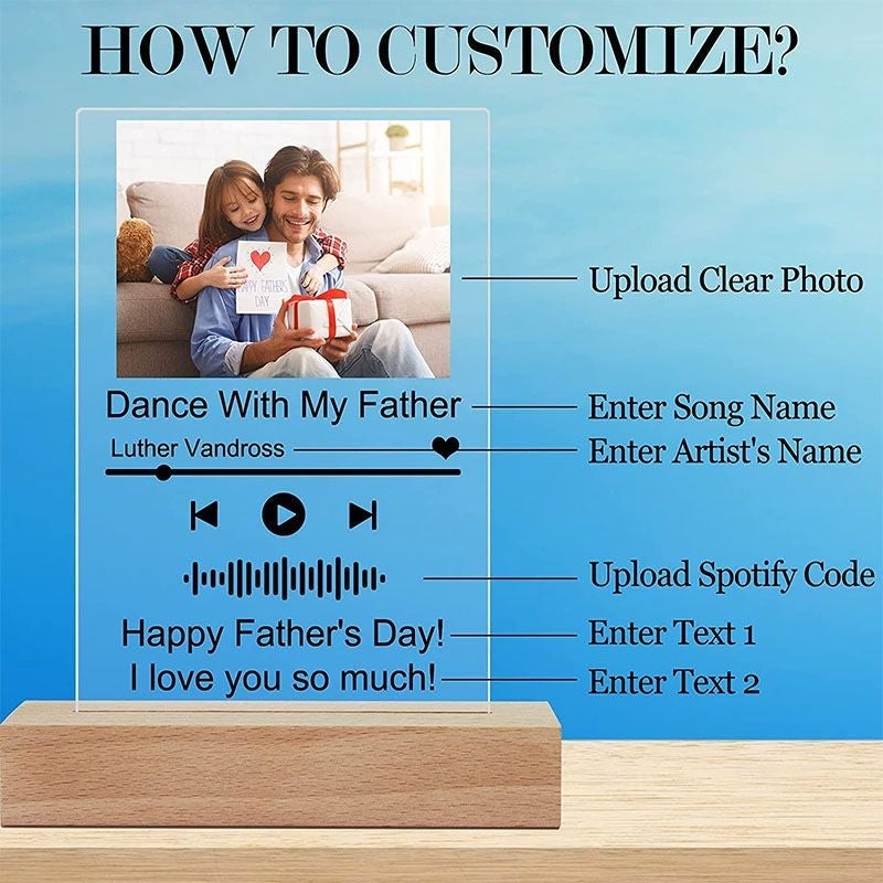 Custom Glass Art Acrylic Music Board, Photo Album Personalized Song ...