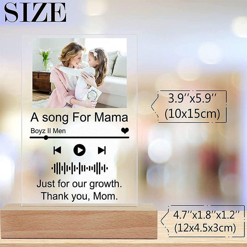 Custom Glass Art Acrylic Music Board, Photo Album Personalized Song ...