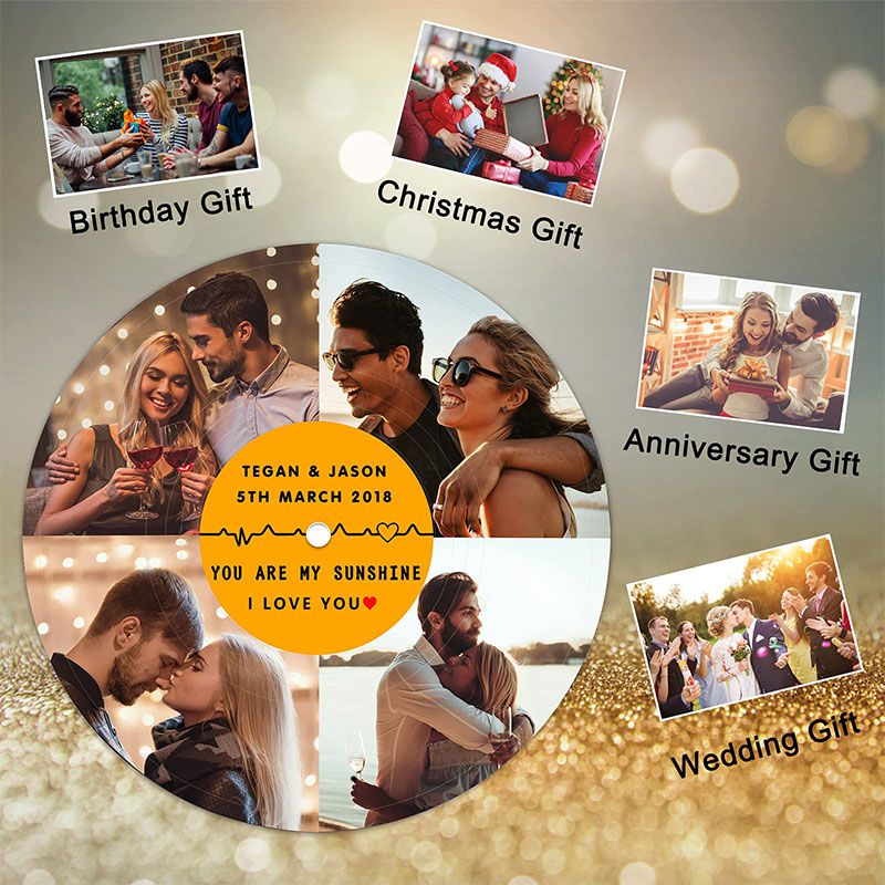 Personalized Vinyl Record Photo Collage, Custom Vinyl Record Collage w ...