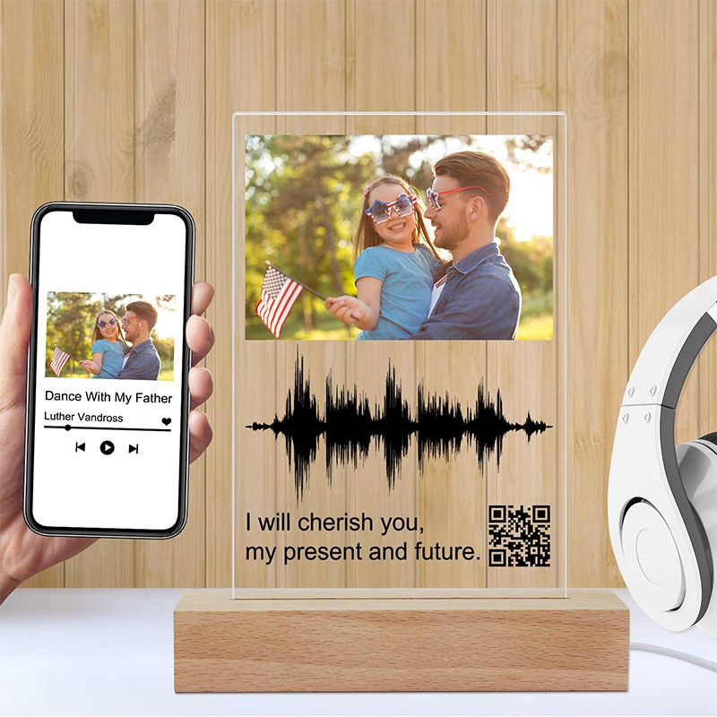 Soundwave Art Custom Photo Night Light Scannable Personalized QR Code ...