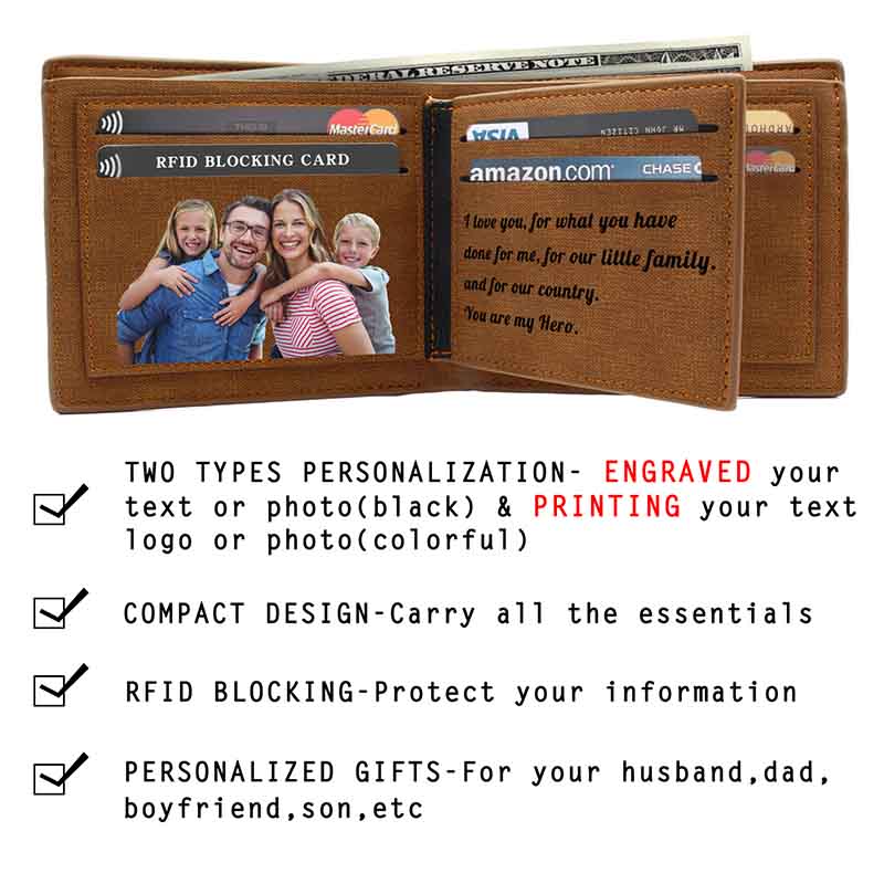 Custom Wallet, Personalized Photo Monogram RFID Wallets for Men-UV Pri ...