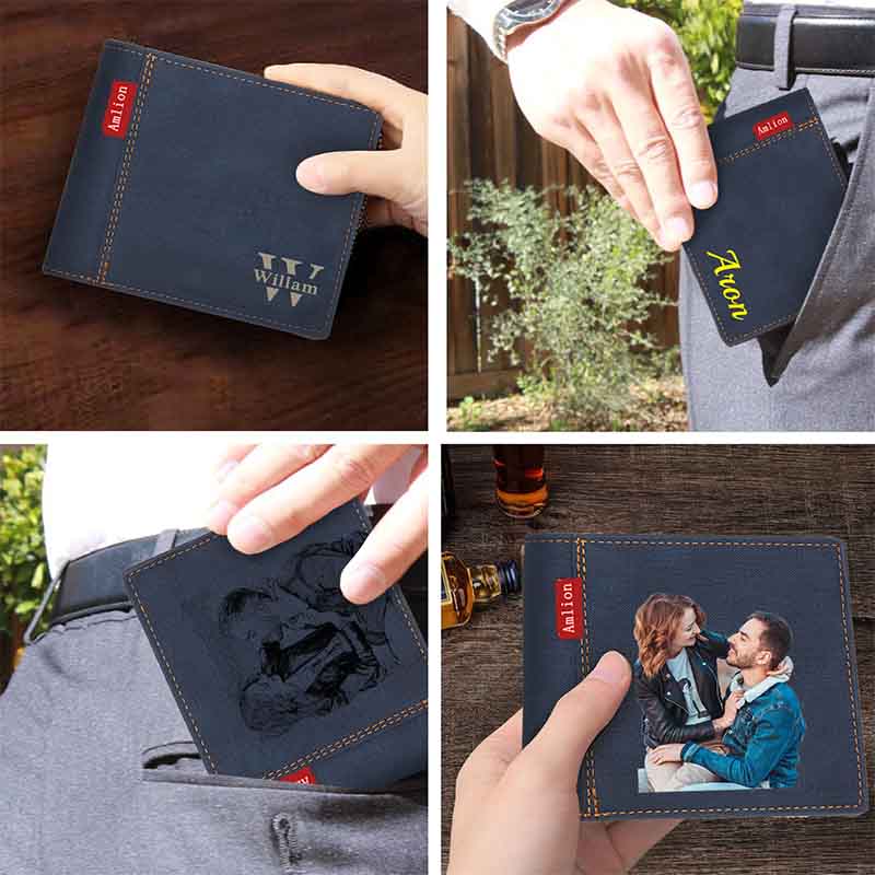 Custom Wallet, Personalized Photo Monogram RFID Wallets for Men-UV Pri ...