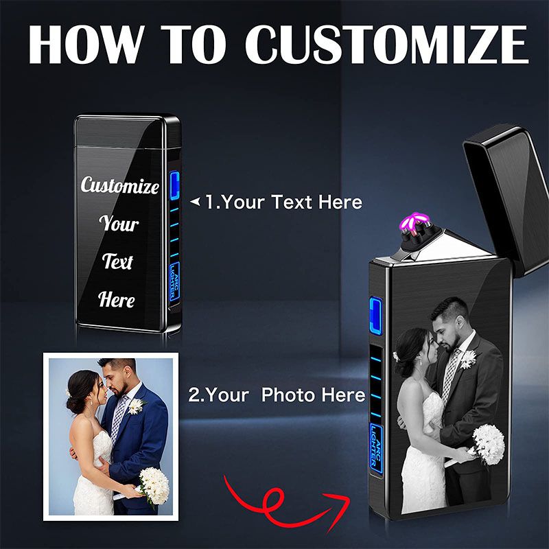 Custom Photo Engraved Lighter, Personalized Picture Engraved Electric ...