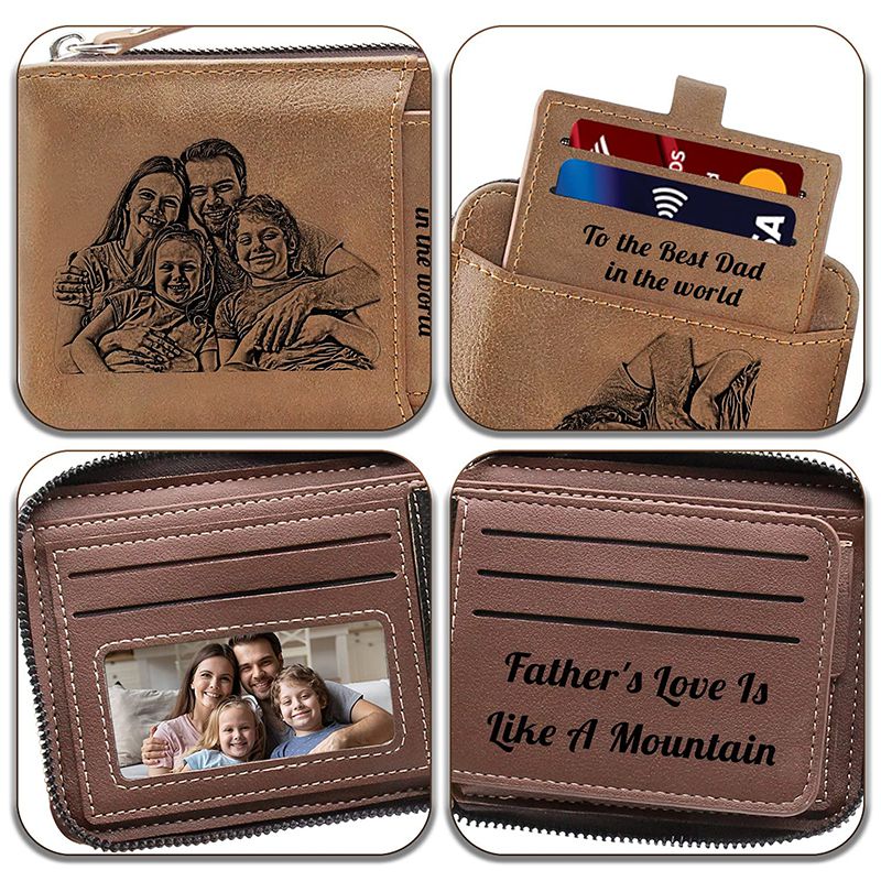 Custom Zipper Wallets for Men,Personalized Wallet with Photo Text for ...
