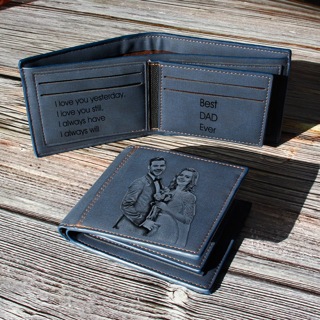 Custom Engraved Wallet, Personalized Photo RFID Wallets for Men ...